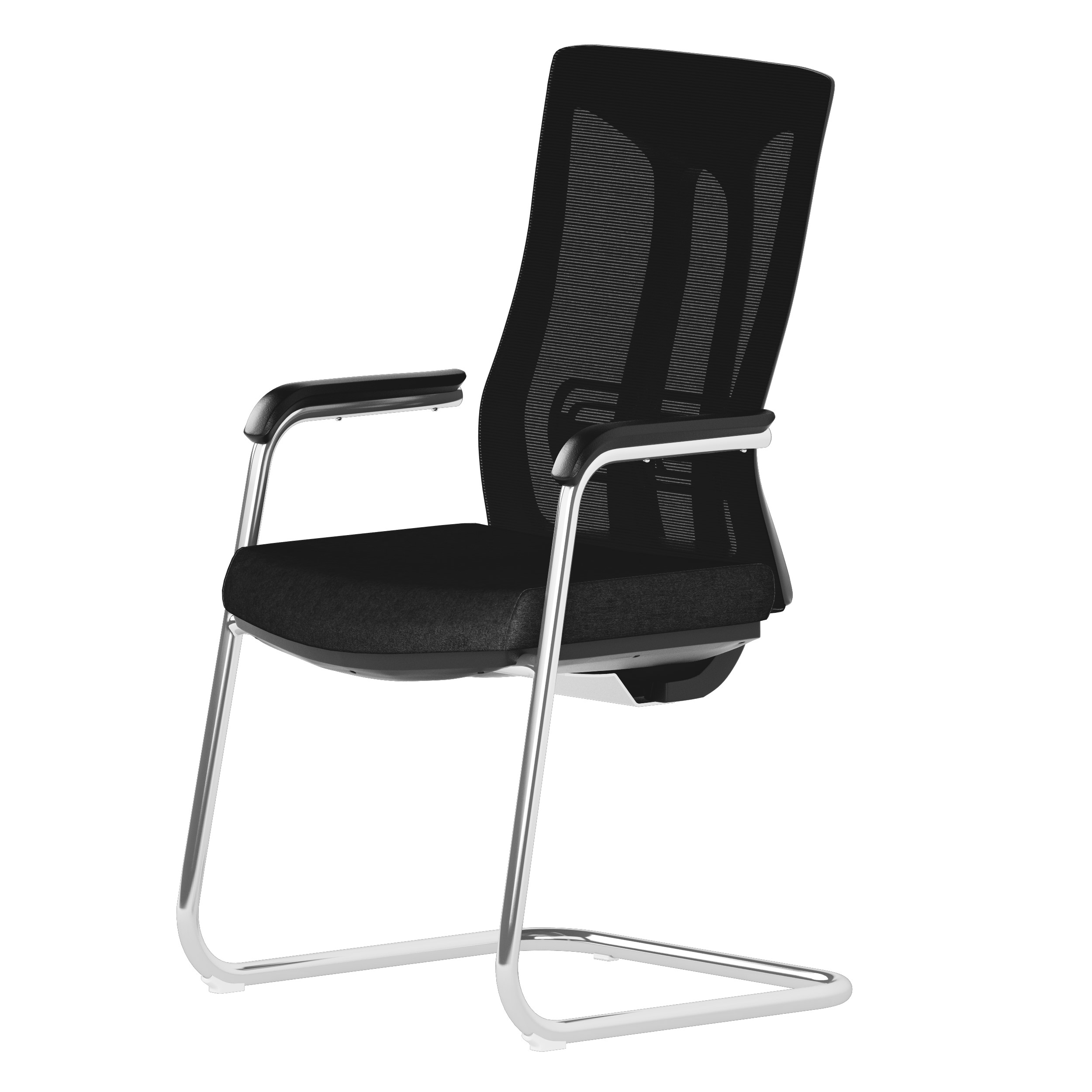 Кресло Directoria&Moder Тесла на полозьях, сетка/ткань, черная