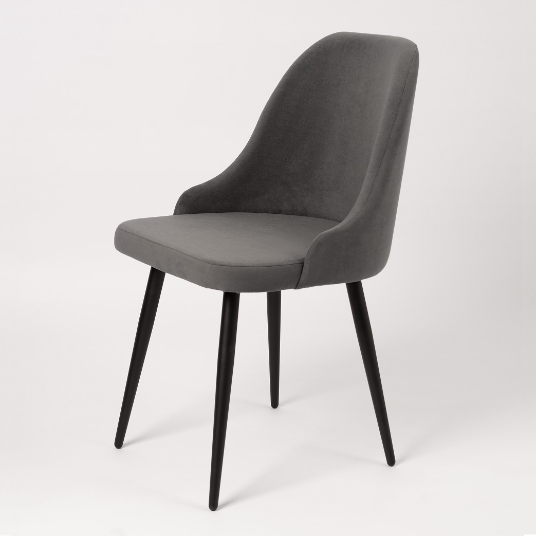 Мягкий стул Raivola Furniture Гент темно-серый велюр 2 штуки