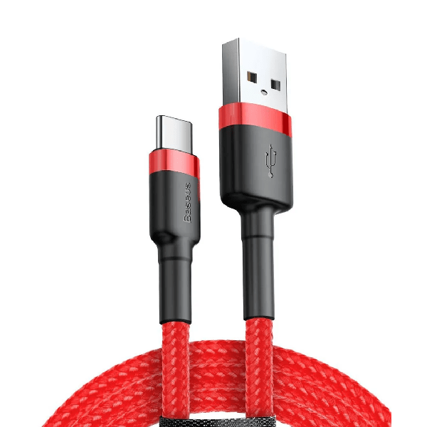 Кабель Baseus USB Type-C 1M 3A Cafule Cable красный CATKLF-B09