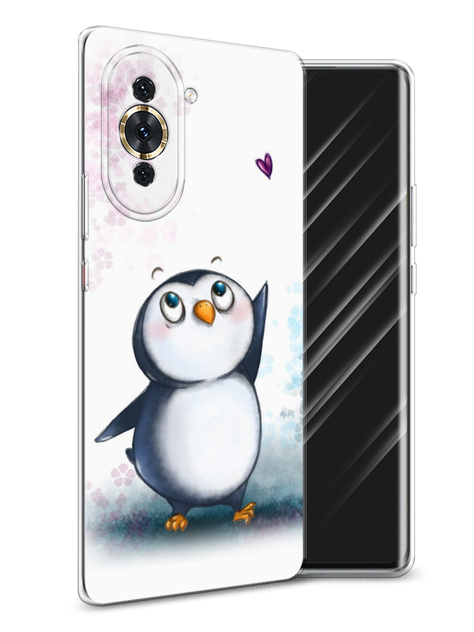 Чехол Awog на Huawei Nova 10 "Пингвин и сердечко"