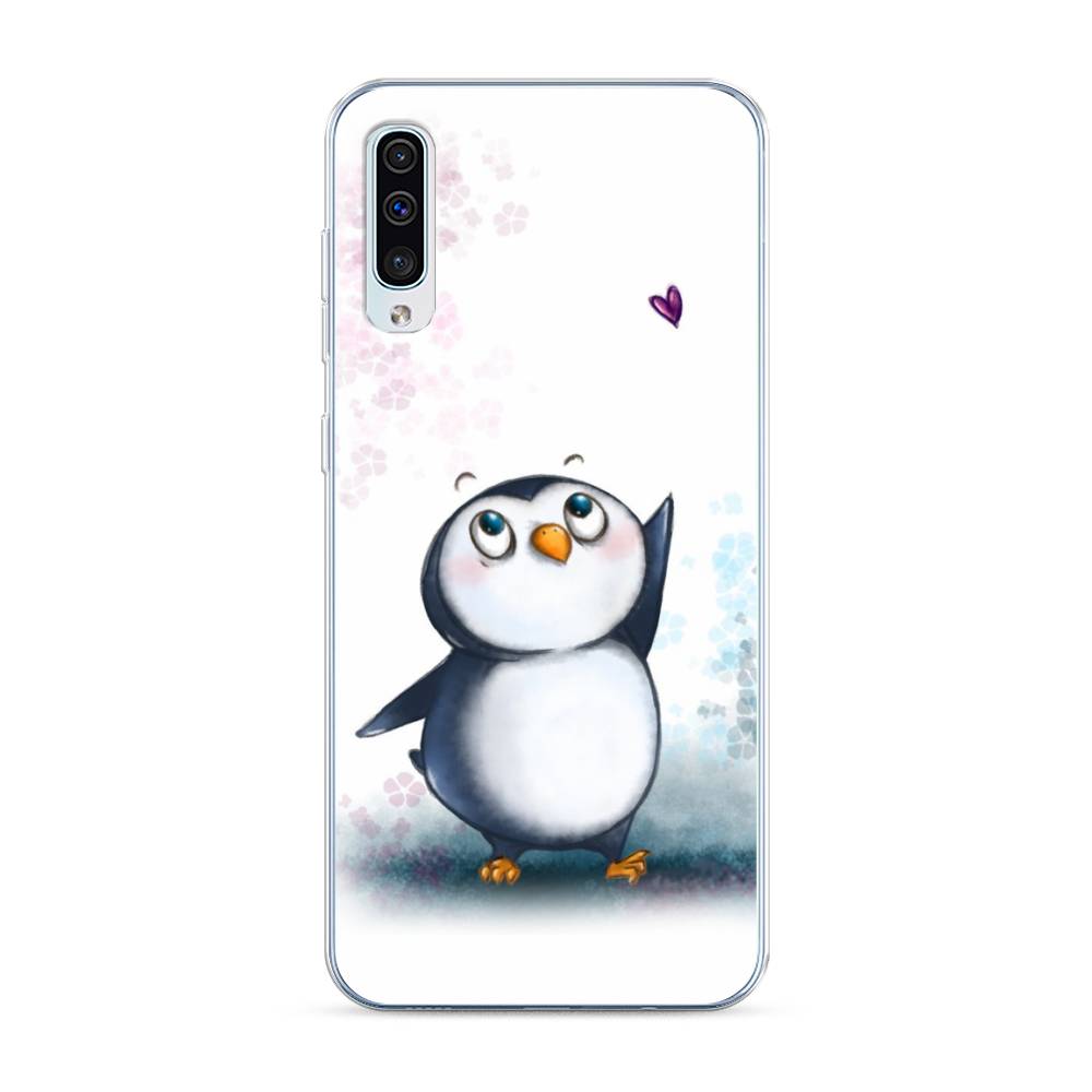 Чехол Awog на Samsung Galaxy A30s/A50 "Пингвин и сердечко"