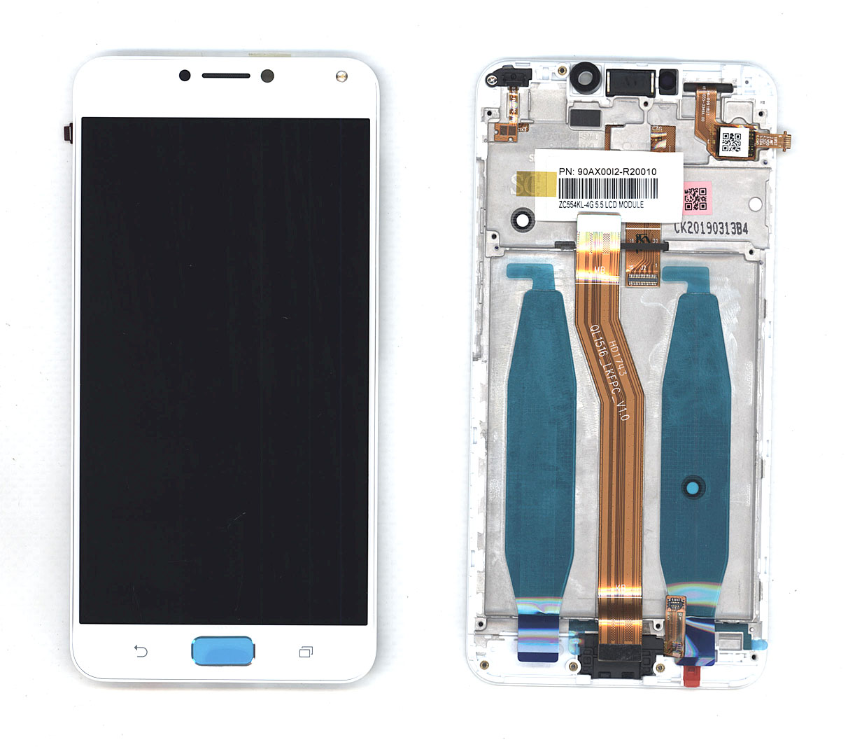 Дисплей для Asus ZenFone 4 Max ZC554KL белый с рамкой