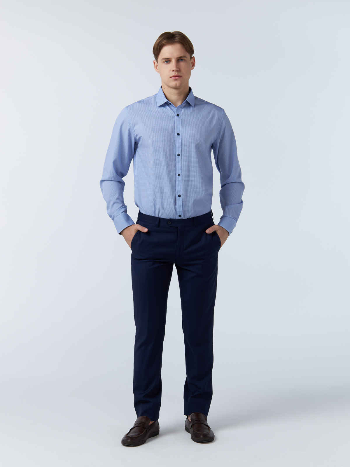 Рубашка мужская Westhero 9-675-55 голубая S
