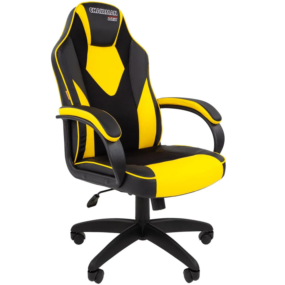 Кресло компьютерное СН GAME 17, экокожа, черное/желтое, 7028515
