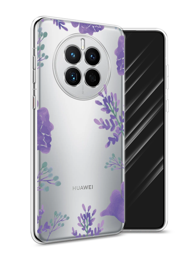 Чехол Awog на Huawei Mate 50 "Сиреневая цветочная рамка"