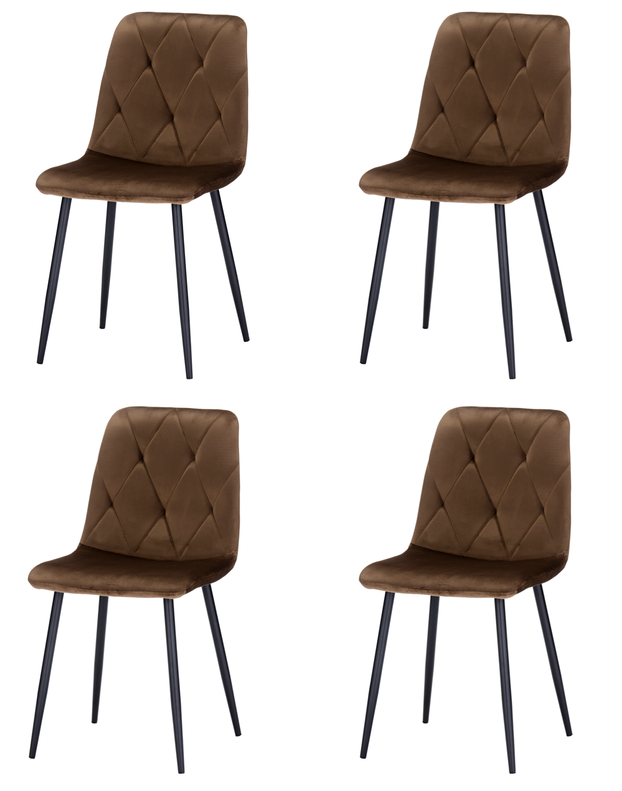 Комплект обеденных стульев StoreForHome Oliver 4 шт, коричневый