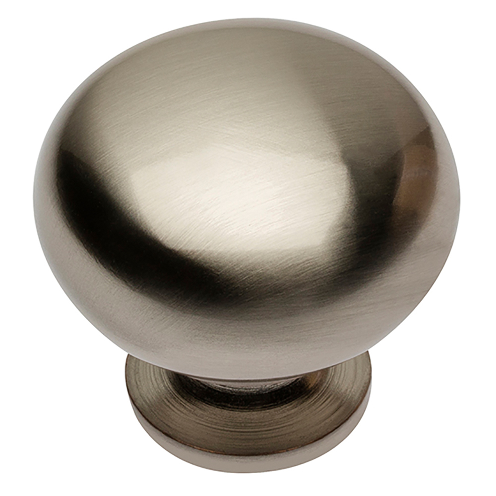 Ручка-кнопка мебельная BERGAMO шлифованная сталь
