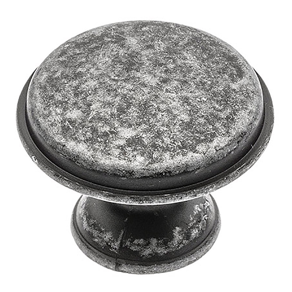 Ручка-кнопка мебельная Cento состаренное серебро