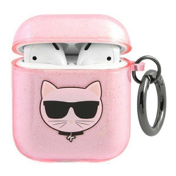 Чехол Karl Lagerfeld Silicone Case with Ring Choupette Transparent/Purple