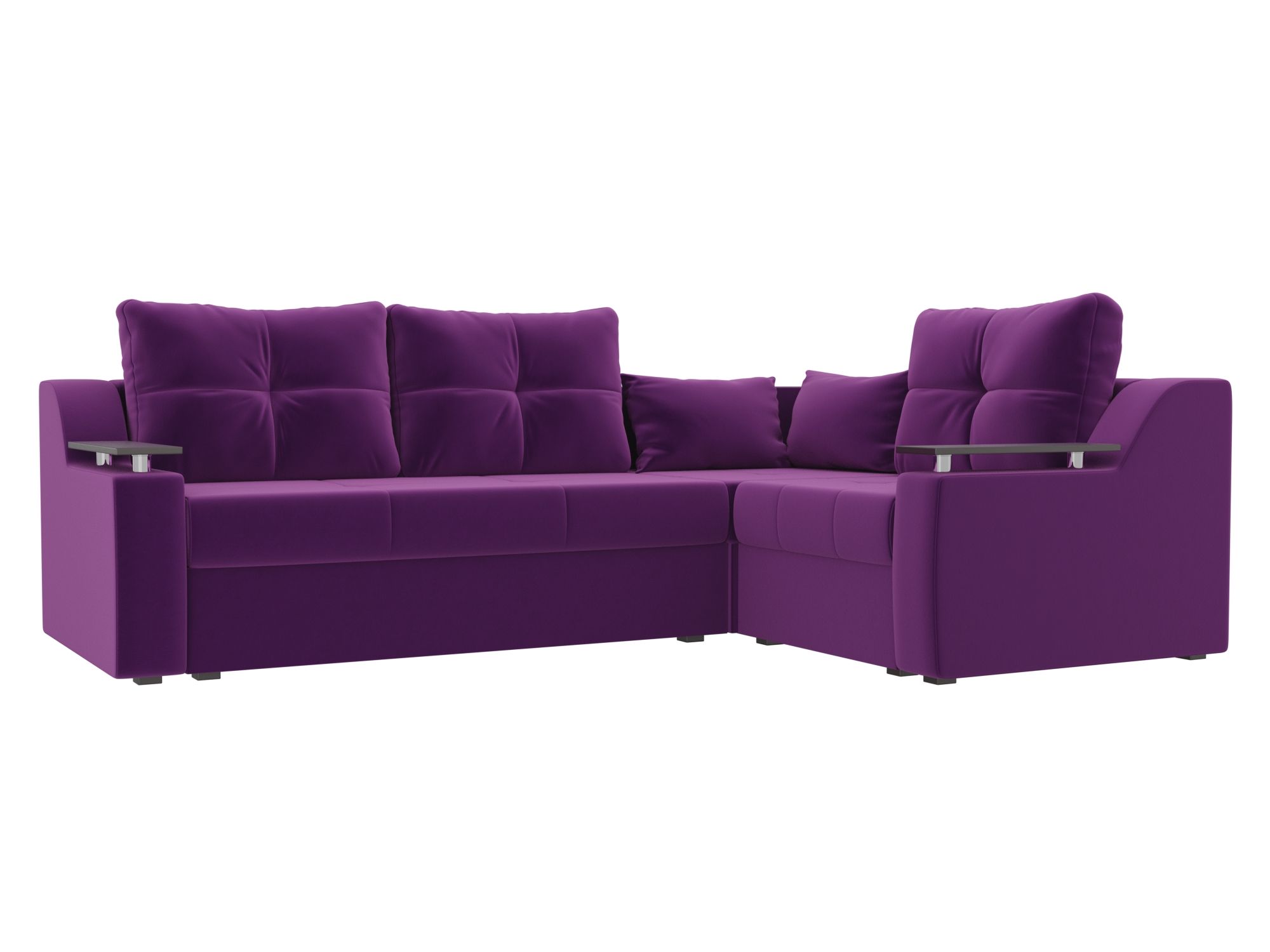 Угловой диван Кронос правый микровельвет фиолетовый