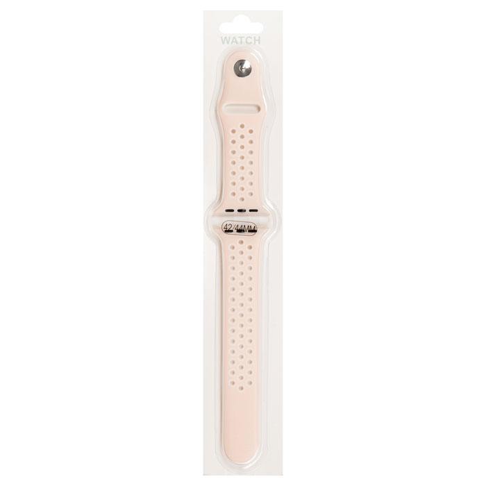 Ремешок для NK для Apple Watch 42/44мм, розовый+белый, на кнопке