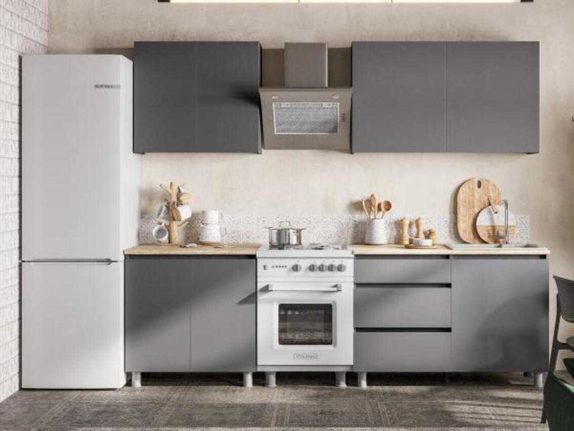 Кухонный гарнитур SV-мебель "Денвер" 2,0м Графит серый/Дуб Сонома