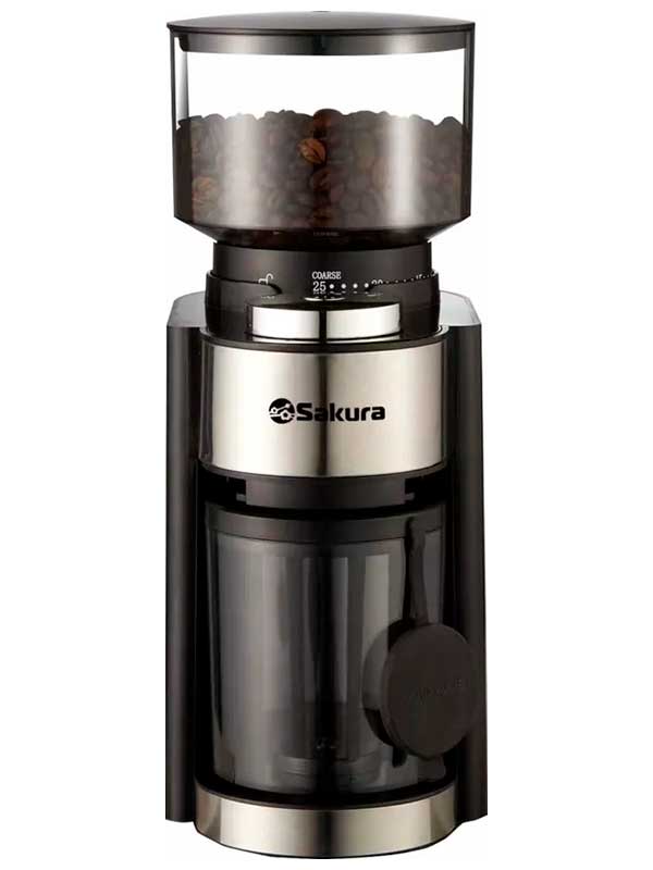 Кофемолка SAKURA SA-6175BK Premium серебристая, черная