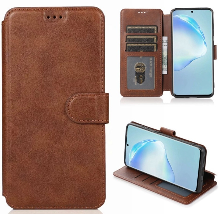 Чехол книжка подставка на Samsung Galaxy A30 / A20 / M10s / M20 флип магниты коричневый