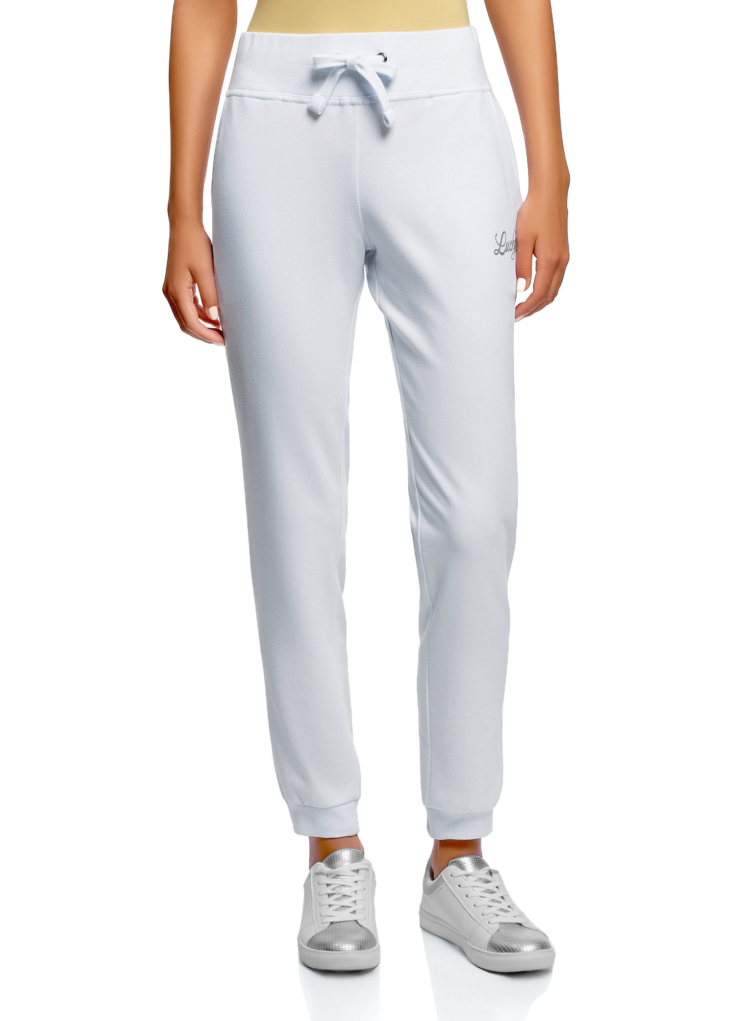 Спортивные брюки женские oodji 16700030-20 белые 2XS