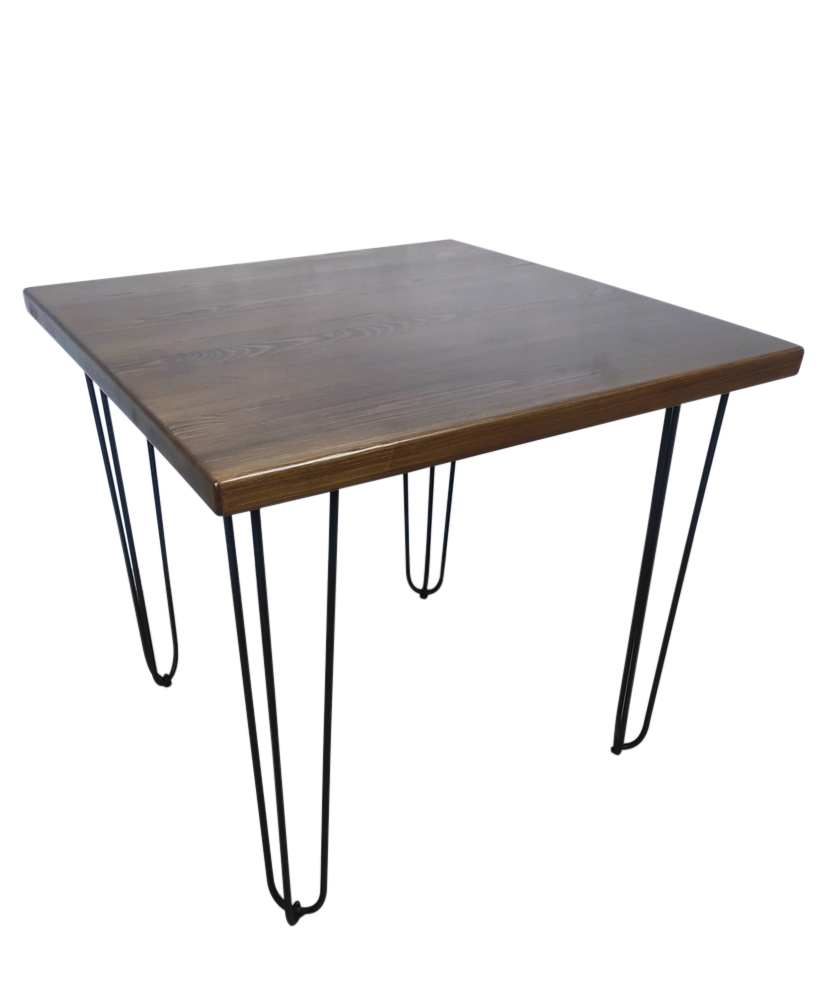 Стол кухонный Solarius Loft из массива сосны, на шпильках, 80х80х75 см, цвет темный дуб