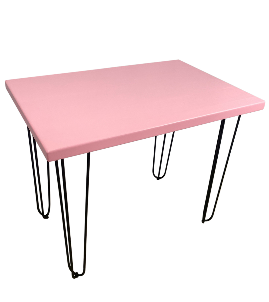 Стол Solarius Loft универсальный из массива сосны на ножках-шпильках 110x60х75, розовый