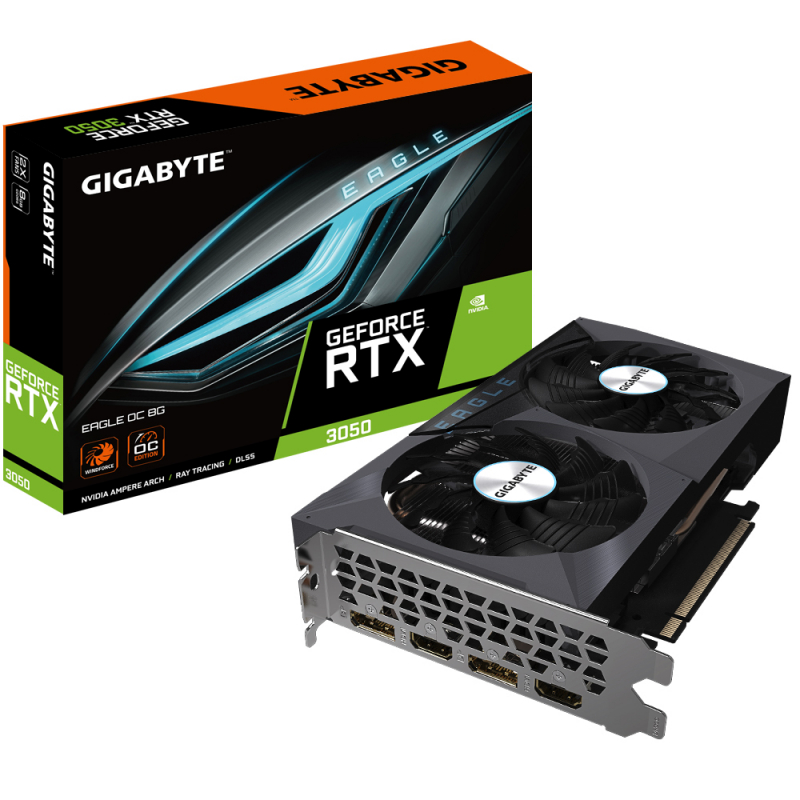 Видеокарта Gigabyte NVIDIA GeForce RTX3050 EAGLE OC 8GB [GV-N3050EAGLE OC-8GD]