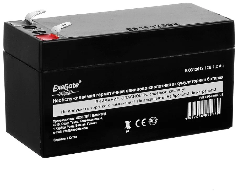 Аккумулятор для ИБП ExeGate DT 12012 1,2 А/ч 12 В (EP249948RUS)