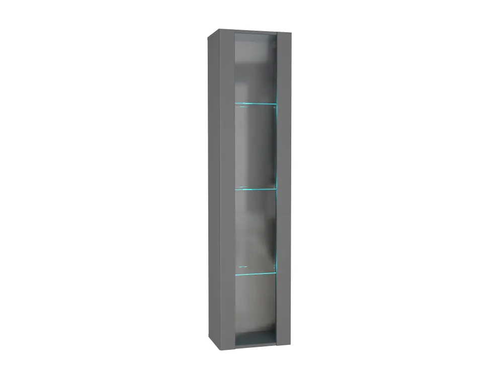 Шкаф-витрина навесной НК-мебель POINT 41, серый графит, 40х29х170 см