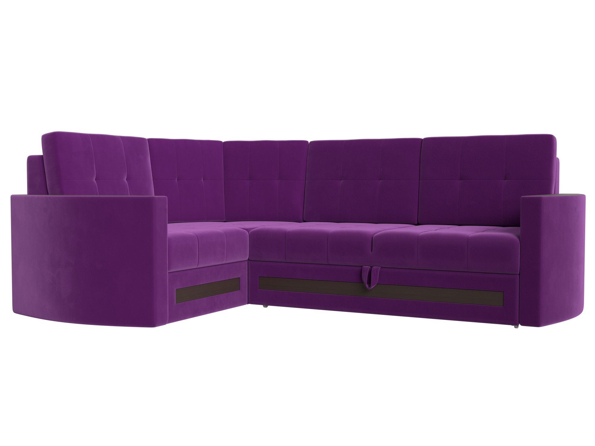 Угловой диван Белла левый микровельвет фиолетовый