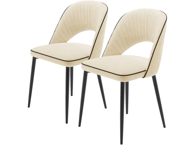 Комплект стульев Linotorg Монро 2шт, бренди 03, кант черный, каркас черный
