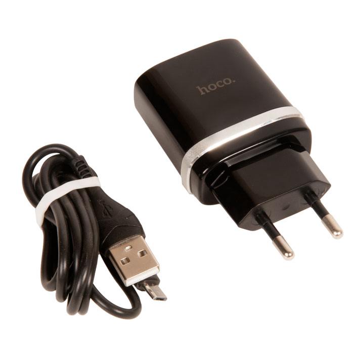 Зарядное устройство Hoco c12Q Smart QC3.0 Micro USB черный