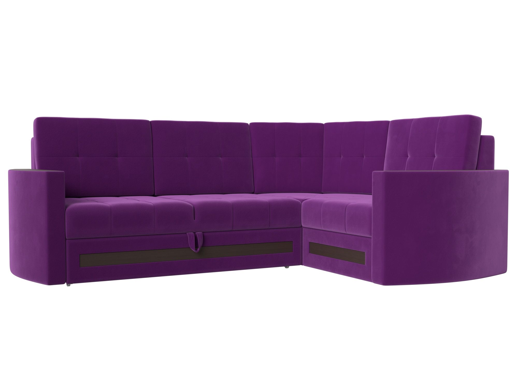 Угловой диван Белла правый микровельвет фиолетовый