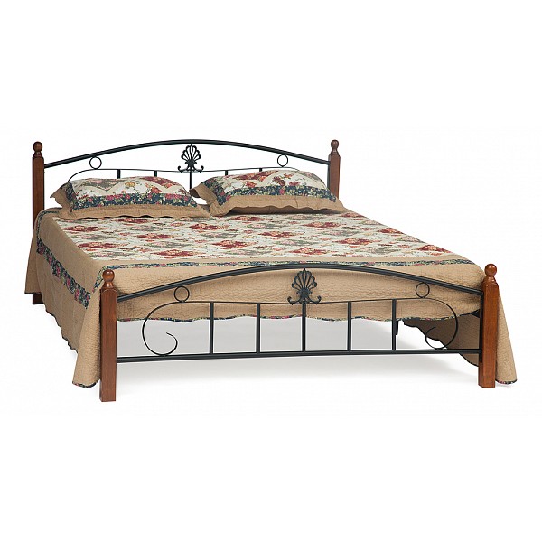 Кровать двуспальная TetChair Румба 160х200 см, коричневый/черный