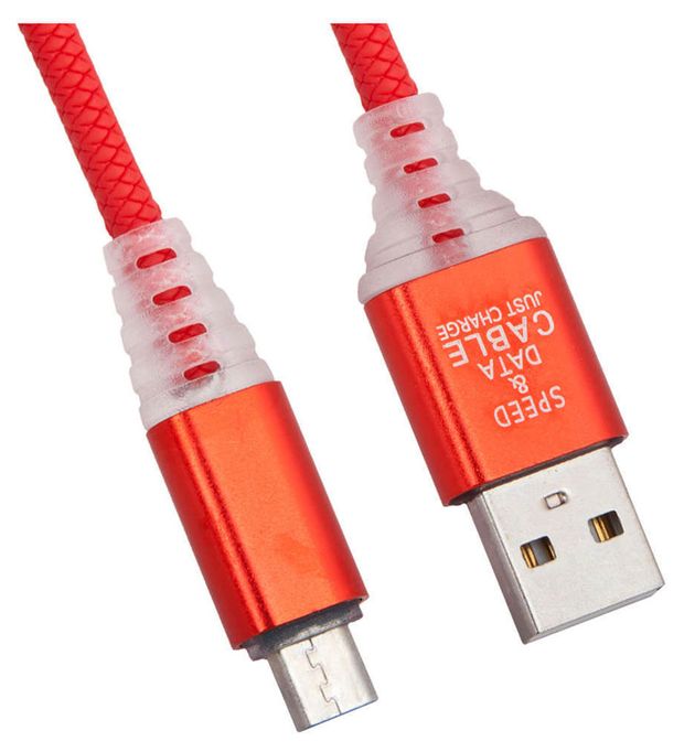 Кабель Liberty Project Micro USB Змея LED TPE Red