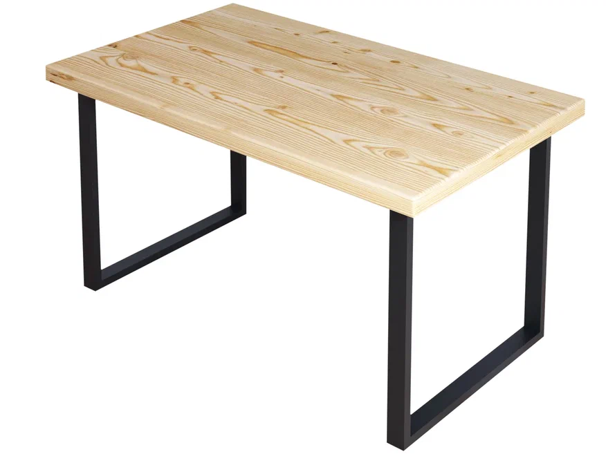Журнальный стол Solarius Loft металл-дерево 80х60х50 без шлифовки и покрытия, черные ножки
