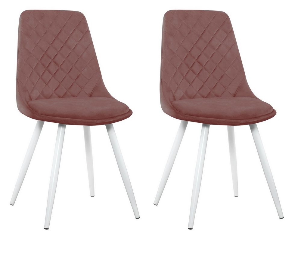 Комплект стульев Терминал DC4048-1 велюр розово-коричневый, опоры белые, 2 шт.