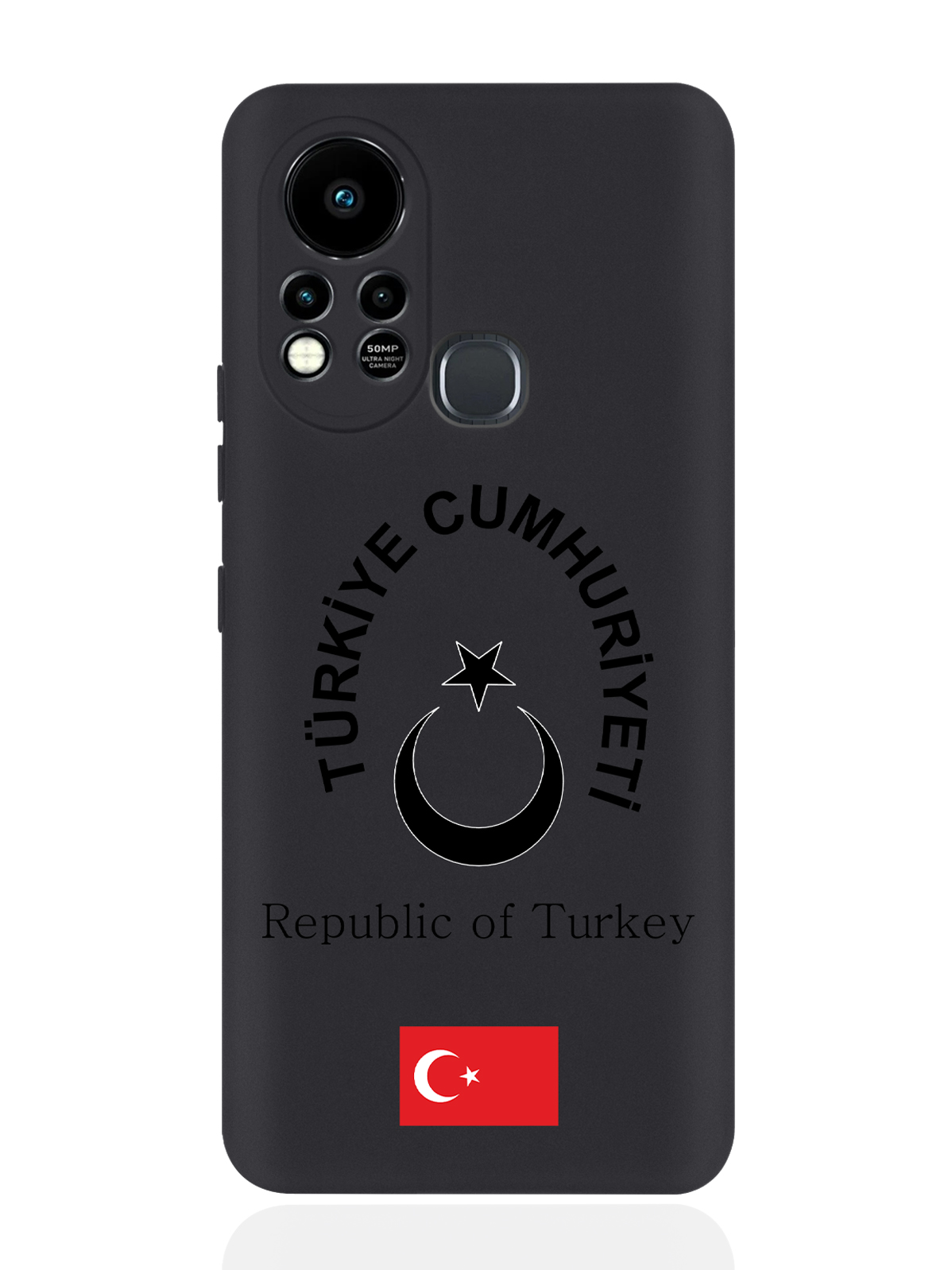Чехол SignumCase для Infinix Hot 11S Черный лаковый Герб Турции черный