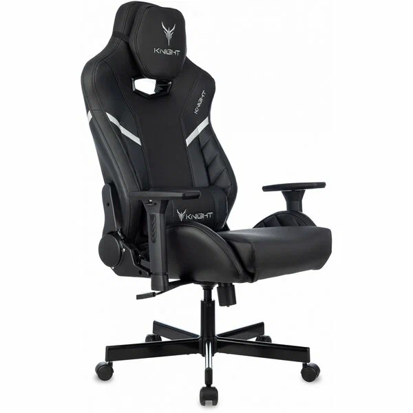 Кресло игровое Knight Thunder 5X черный эко.кожа крестов. металл Knight Thunder 5X B