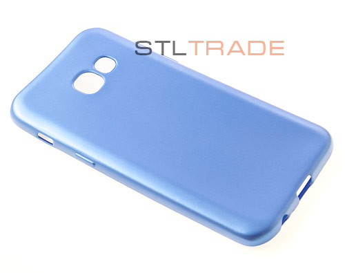 Силиконовый чехол TPU Case Металлик для Samsung A3 (2017) голубой