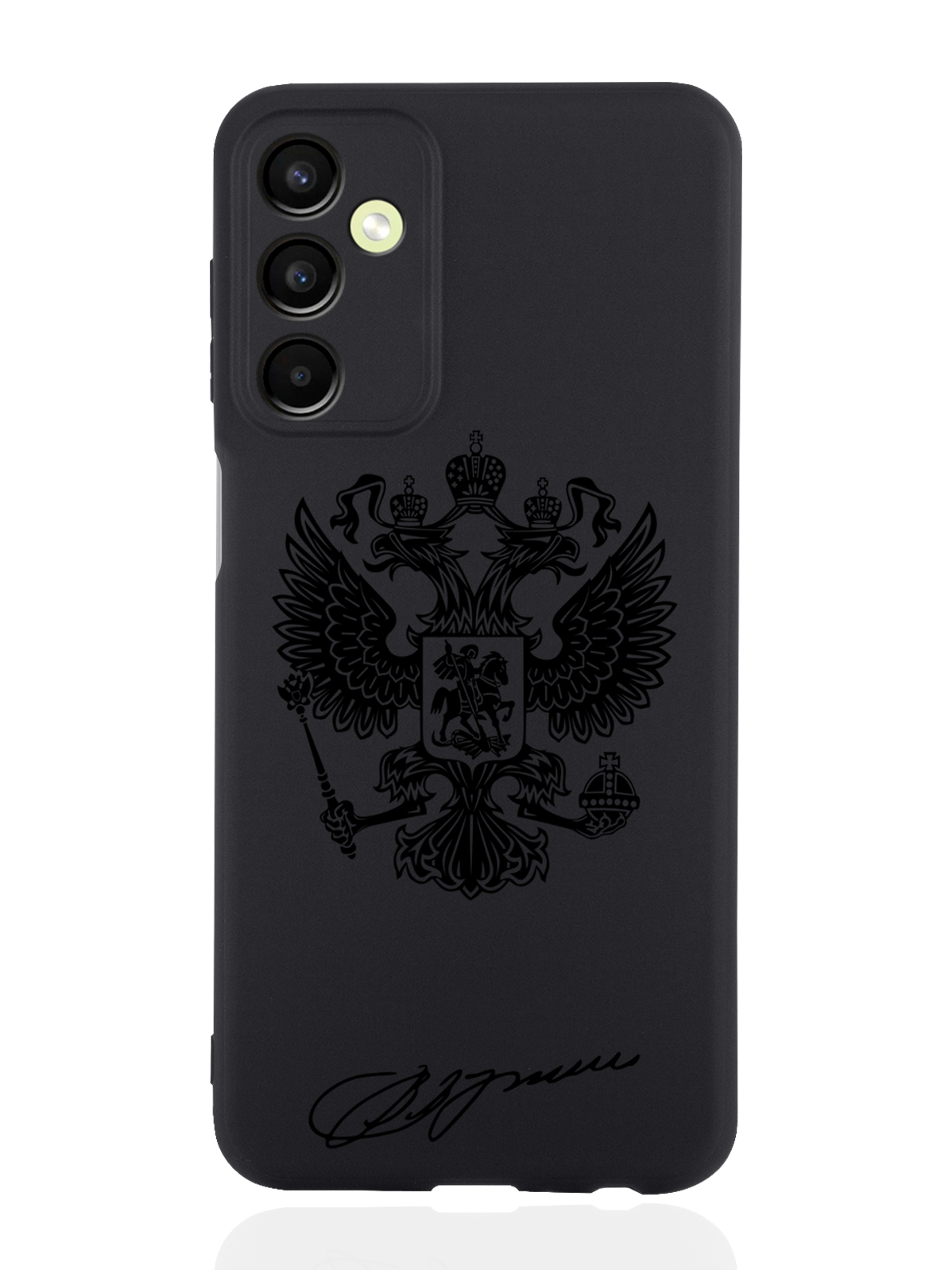 Чехол MustHaveCase для Samsung Galaxy A24 Черный лаковый Герб черный