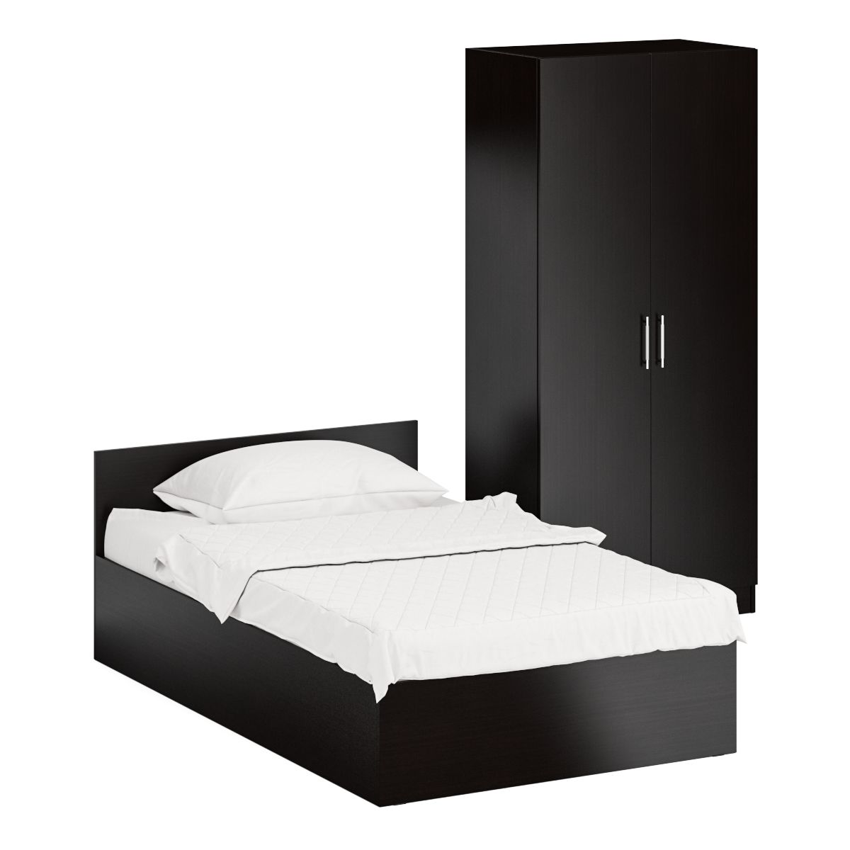 Кровать односпальная со шкафом для одежды 2-х створчатым СВК Стандарт 1200+Ш2 венге