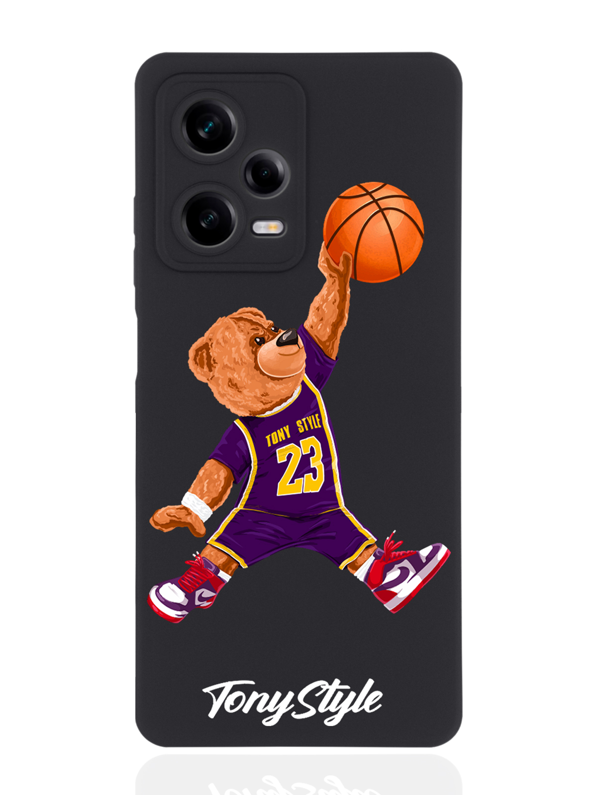 Чехол Tony Style для Xiaomi Redmi Note 12 Pro Tony Style баскетболист с мячом черный