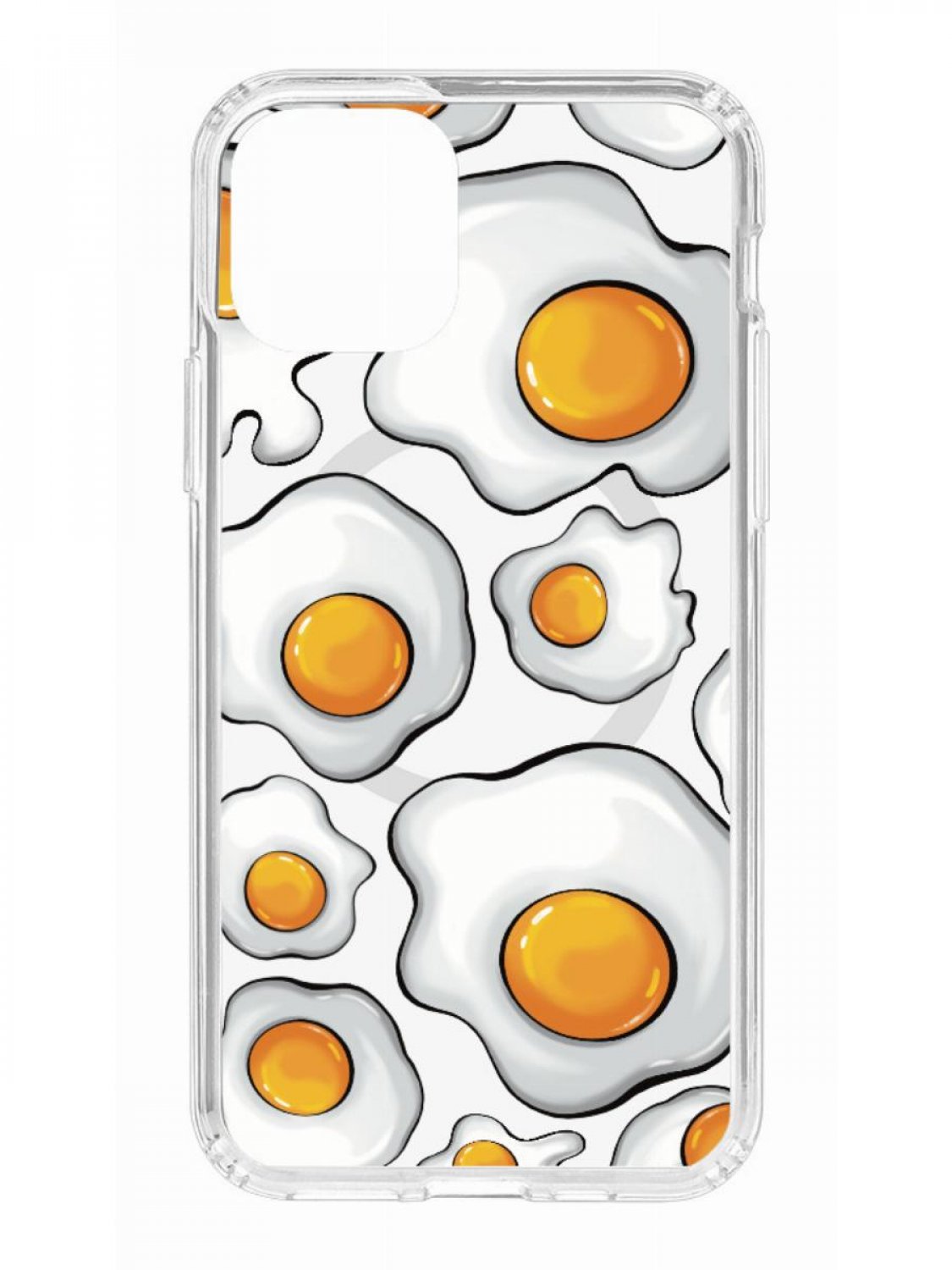 Противоударный чехол для iPhone 11 Pro Kruche Print MagSafe Глазунья прозрачный с рисунком