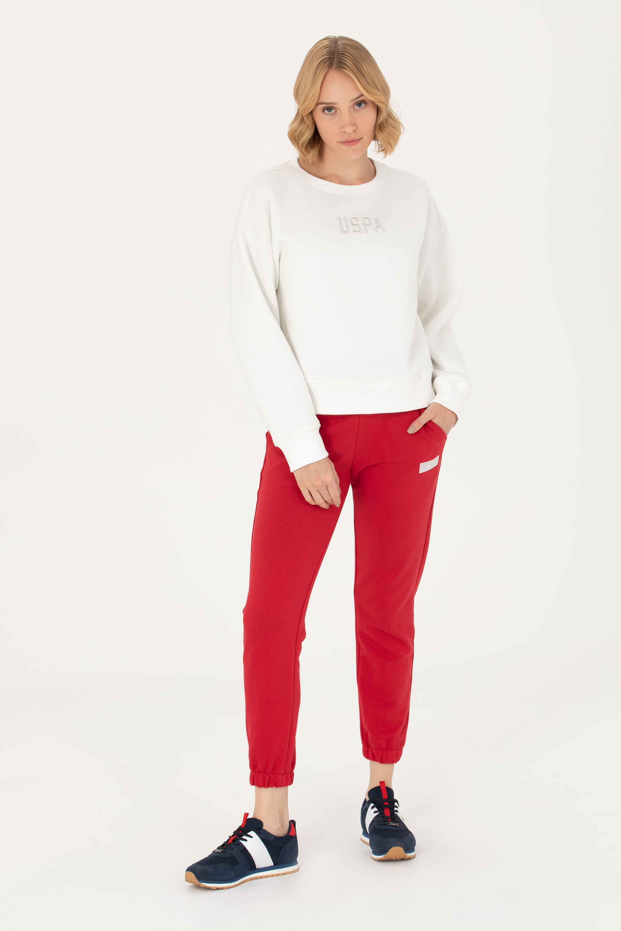 Спортивные брюки женские US Polo G082SZ0OP0CANES23K-E красные XL