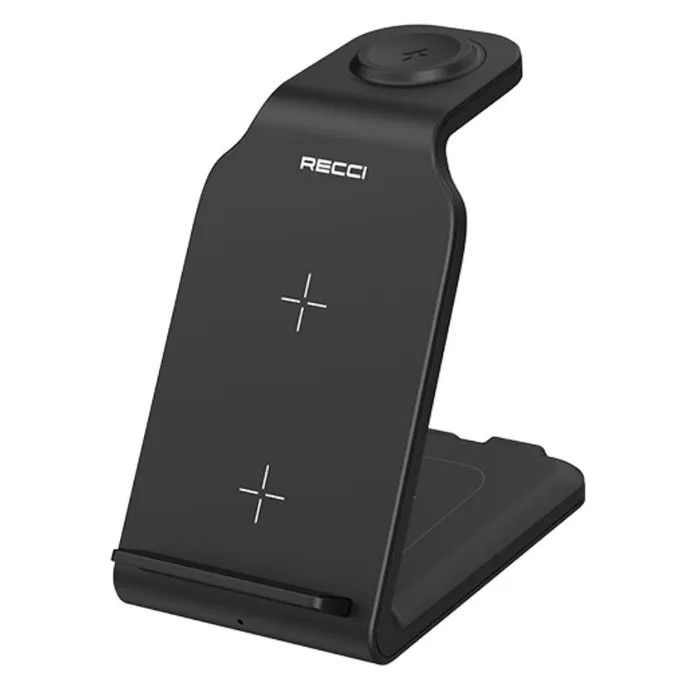 Беспроводное зарядное устройство Recci RCW-16 4 в 1 для iPhone/Watch/AirPods 15 Вт черный