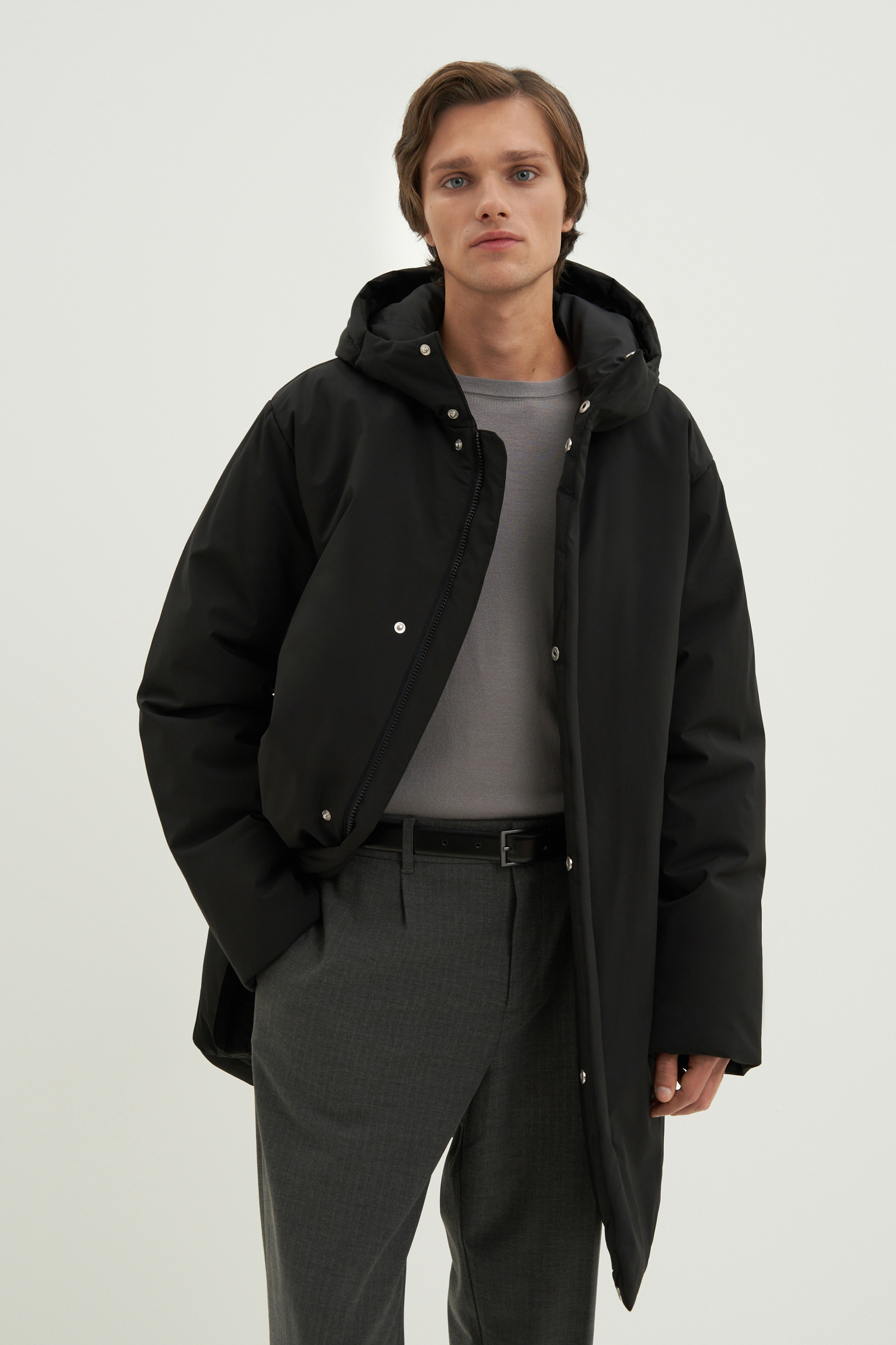 Пальто мужское Finn Flare FAD21071 черное XL