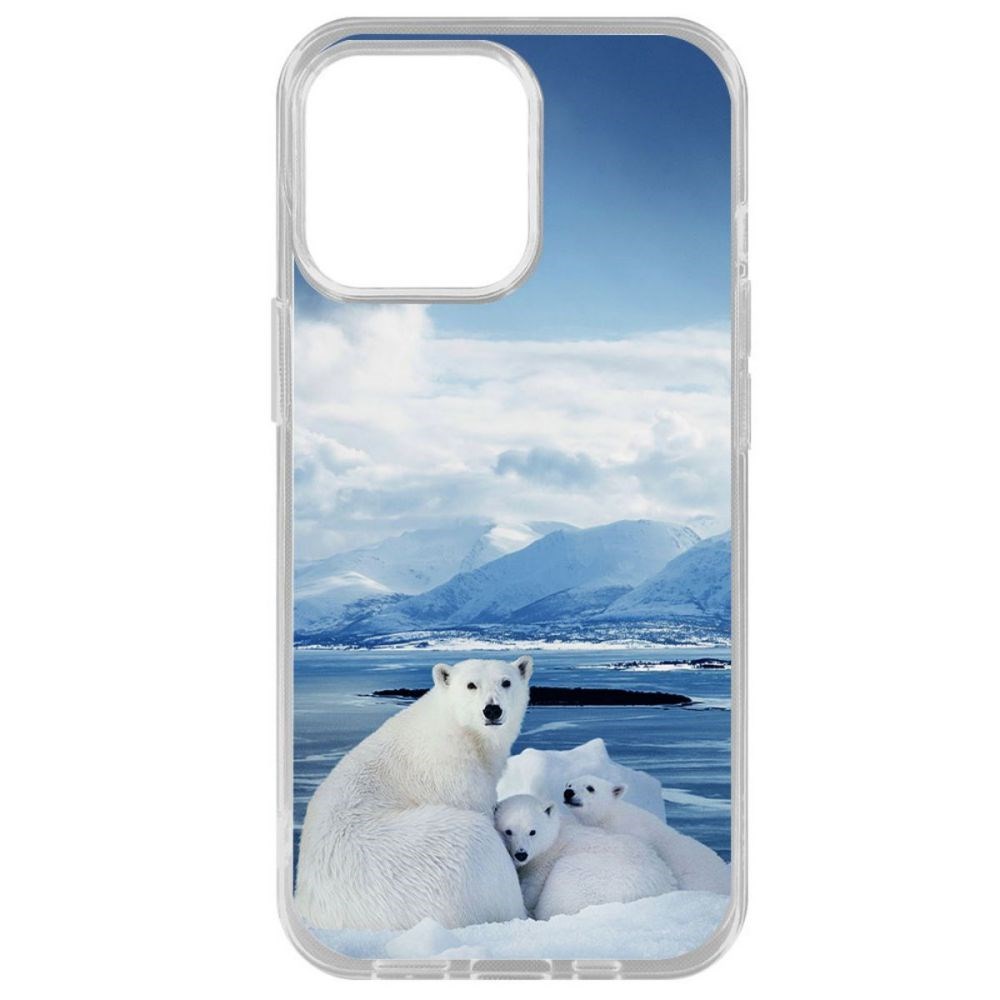 Чехол-накладка Krutoff Полярные медведи для iPhone 14 Pro Max