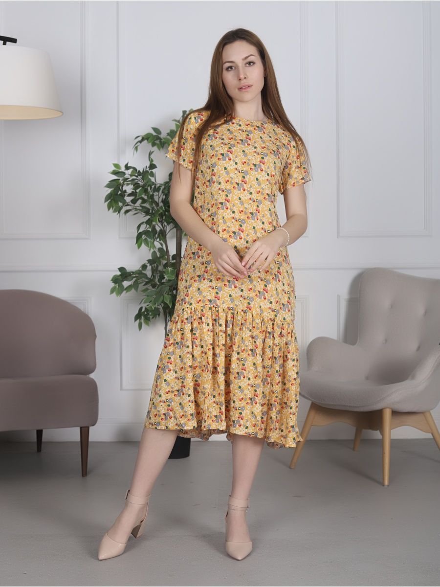Платье женское Louren Wilton Пл-2023-1- желтое 42 RU