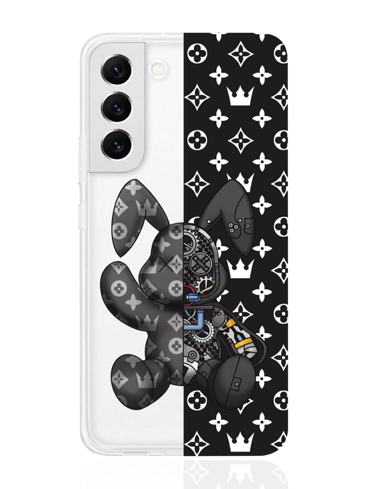 Чехол MustHaveCase для Samsung Galaxy S22+ Bunny Черный прозрачный
