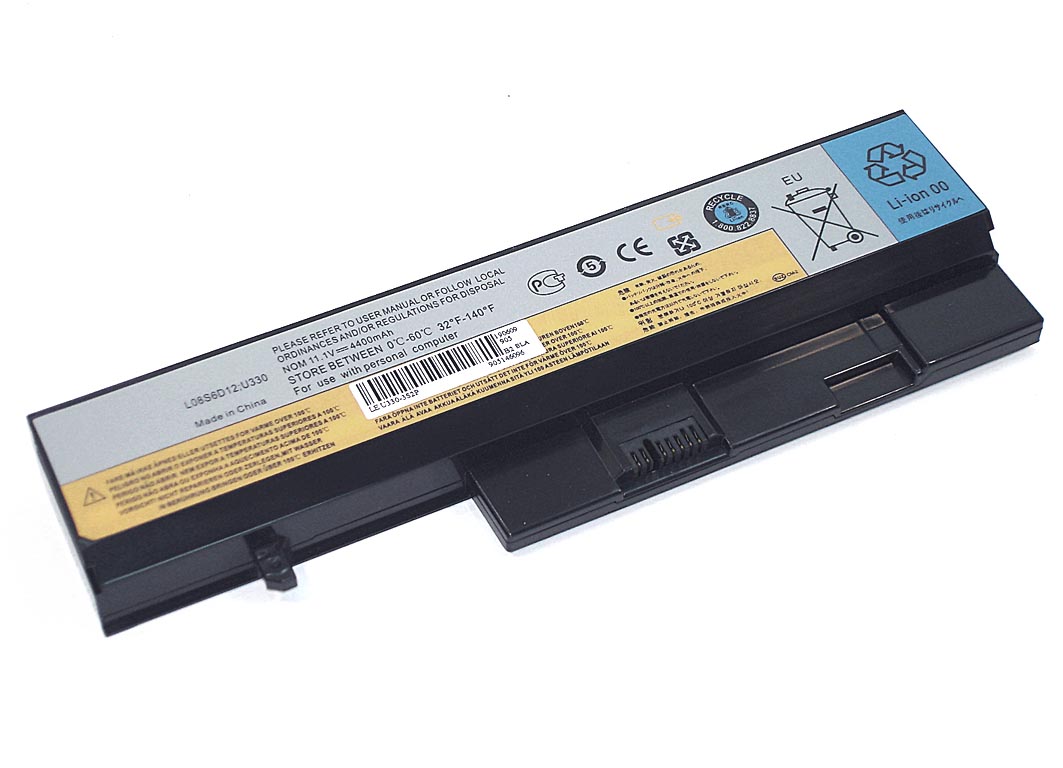 Аккумуляторная батарея для ноутбука Lenovo U330 (L08S6D12) 11.1V 4400mAh OEM черная