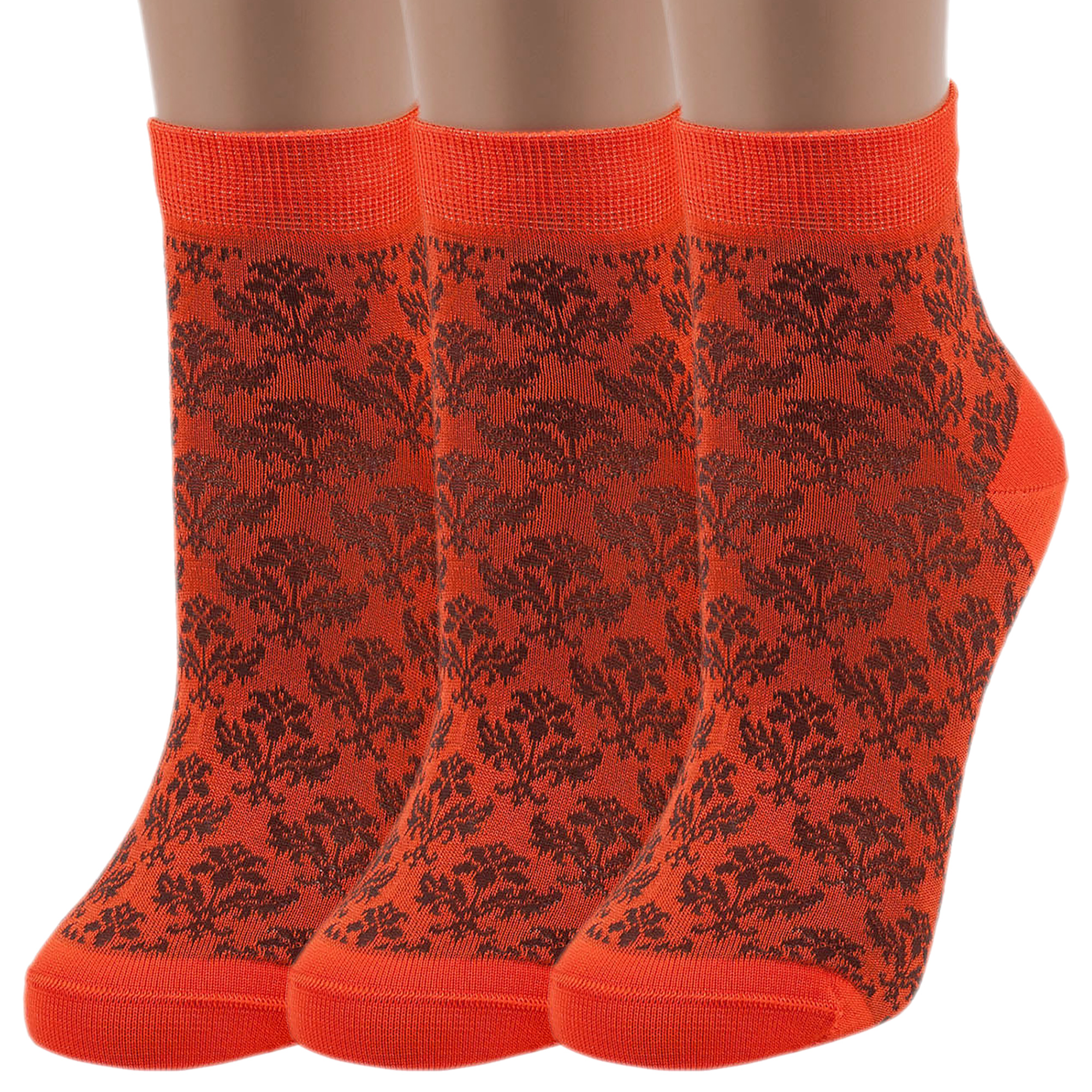 Комплект носков женских ХОХ 3-GM-1402 оранжевых 25