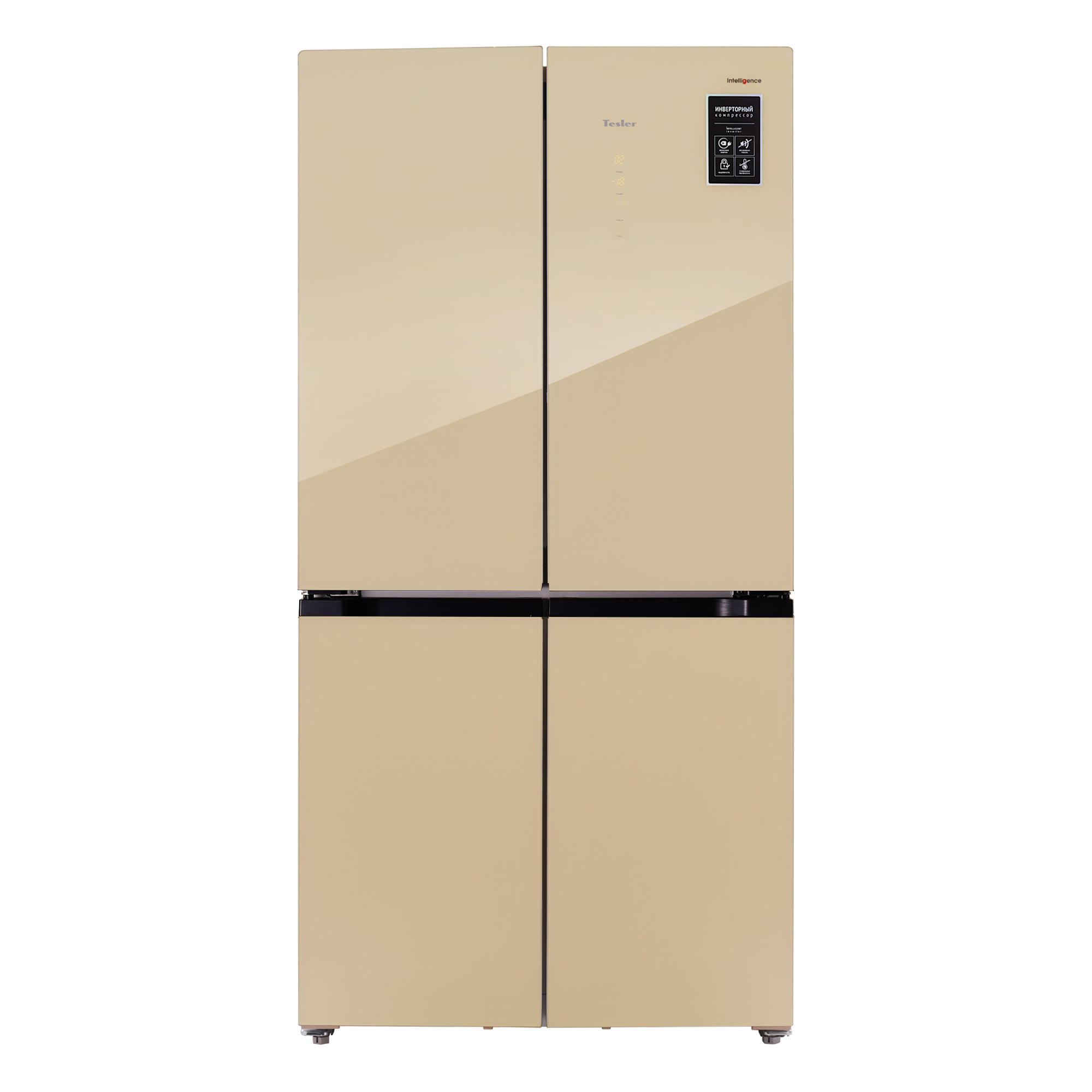 Холодильник TESLER RCD-545I BEIGE GLASS бежевый