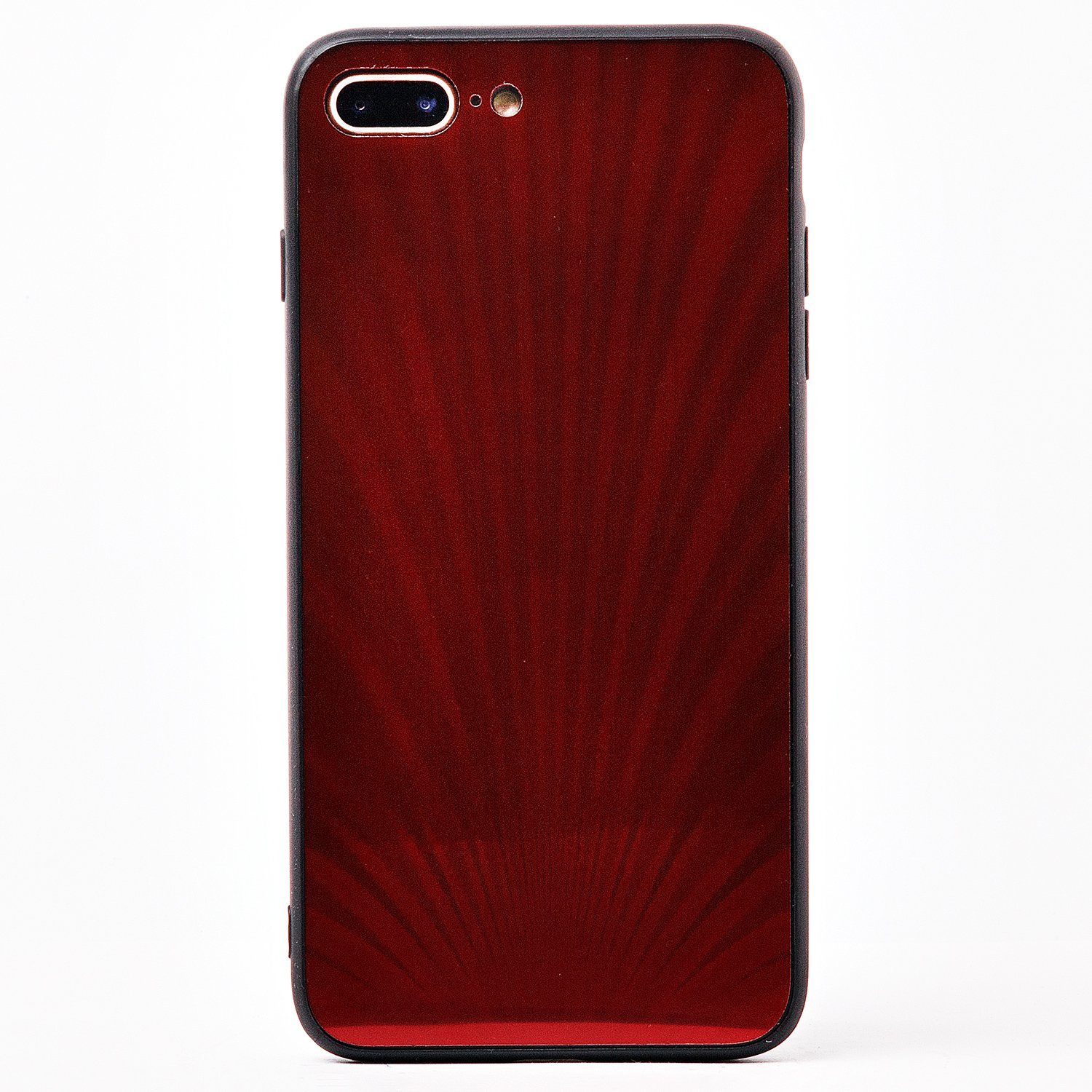 Чехол iPhone 7 Plus, iPhone 8 Plus силиконовый со стеклянной вставкой STC004 <красный>