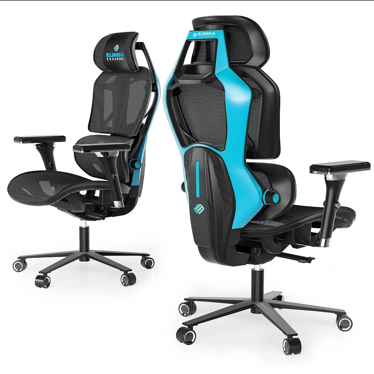 Кресло геймерское Eureka Typhon синее